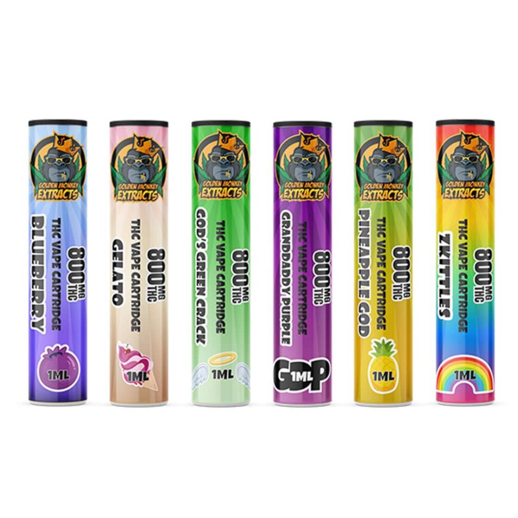 Golden Monkey Extracts – 800MG THC 1mL Cartridge – Cheap Canna